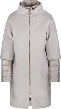 Herno Femme, Manteaux, Beige, Taille: 38 FR Manteau en laine de luxe et nylon ultraléger