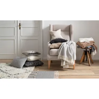 Schöner Wohnen Kollektion home24 Plaid Zen 140 x 200cm Grau/Hellgrau Webstoff