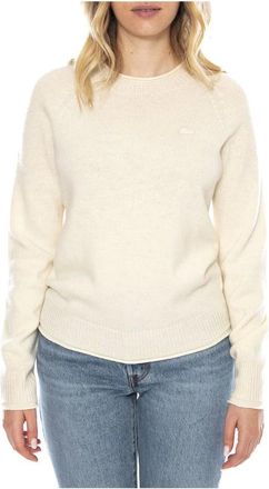 Lacoste Femme, Pulls, Blanc, Taille: 36 FR Maille ras du cou