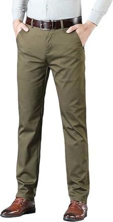 Generic Pantalon habill&eacute; &agrave; lavant plat pour homme, coupe ajust&eacute;e, jambe droite, pantalon de travail extensible, pantalon d&eacute;contract&eacute;, confortable, respirant, 
