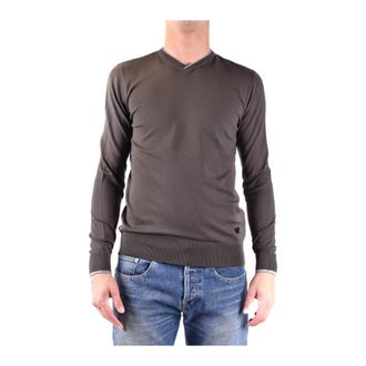 Armani Jeans V-Ausschnitt Langarm Strickware - - Knitwear - Herren - Gr&uuml;n - M