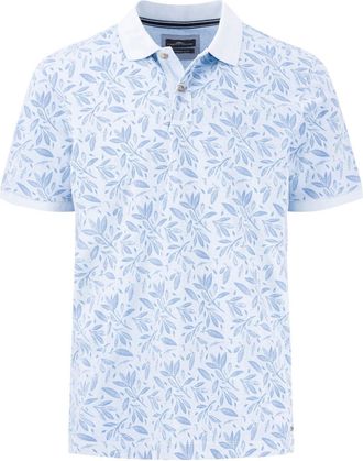 Fynch-Hatton Poloshirt aus Baumwolle mit botanischem Alloverprint Summer Breeze / 3XL