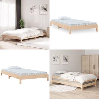 vidaXL Stapelbett 75x190 cm Massivholz Kiefer - Holzbett - Kiefernholzbett - Stapelbett - G&auml;stebett - Minimalistisches Bett - Home & Living