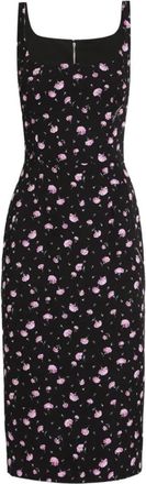 Dolce & Gabbana Femme, Robes, Multicolore, Taille: 44 FR Robe Midi Imprim&eacute;e &agrave; Fleurs