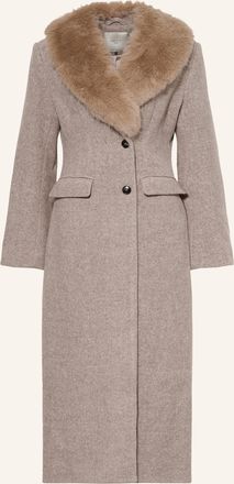 Neo Noir Neo Noir Mantel Corina Mit Abnehmbarem Kunstfell-Kragen beige