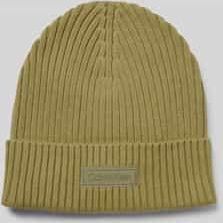 Calvin Klein Strickm&uuml;tze mit Kaschmir-Anteil und Label-Patch