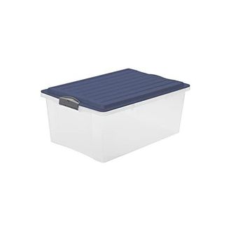 Rotho Compact Aufbewahrungsbox 38l mit Deckel, Kunststoff (PP) BPA-frei, blau, A3/38l (57.0 x 40.0 x 25.0 cm), Nicht zutreffend