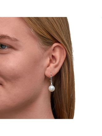 Zeeme Pearls Ohrringe Silber 925 rhodiniert mit weißer Muschelkernperle
