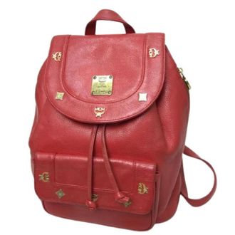 MCM Pre-owned Lederrucksack - - Pre-owned - Damen - Rot - ONE SIZE