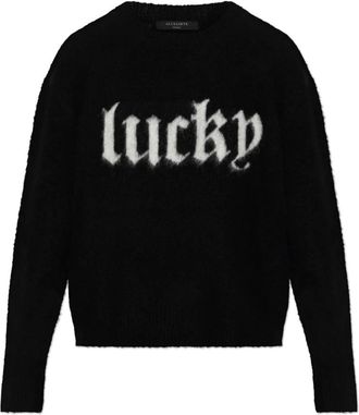 AllSaints Femme, Pulls, Noir, Taille: 40 FR Lucky Crew Neck Sweater