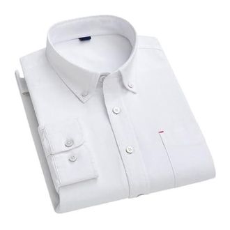 Generic Chemise Oxford 100% coton for homme - Classique &agrave; manches longues boutonn&eacute;e for le travail d&eacute;contract&eacute;, polyvalente et confortable.(Grid 2,3XL)