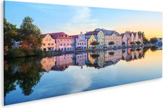 Islandburner Bild auf Leinwand Altstadt Von Landshut Bayern Deutschland Gotische Häuser An Der Isar Bilder Wandbilder Poster