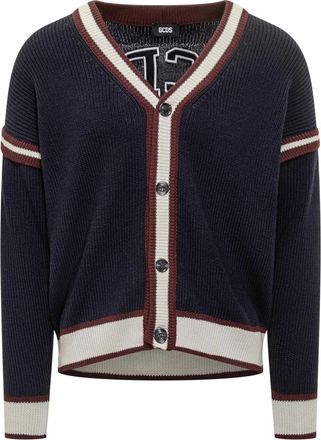 GCDS Logo Lounge College Cardigan - - Knitwear - Herren - Blau - S