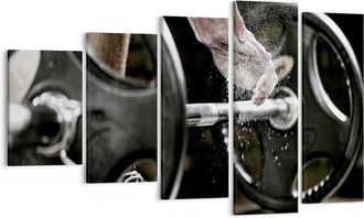 Arttor Bilder auf Leinwand Sport athlet anheben fitness Leinwandbild 100x60cm Wandbilder Dekoration Wohnzimmer Schlafzimmer Set 5 teilige Groß Wanddeko Bild 