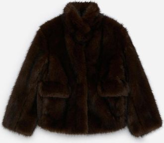 Arket Jacke Aus Kunstfell -Braun