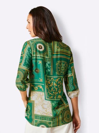 Cr&eacute;ation L Klassische Bluse Viskose-Seiden-Tunika 3/4-Arm