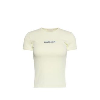 Calvin Klein T-shirt cintr&eacute;e &agrave; logo en coton m&eacute;lang&eacute;