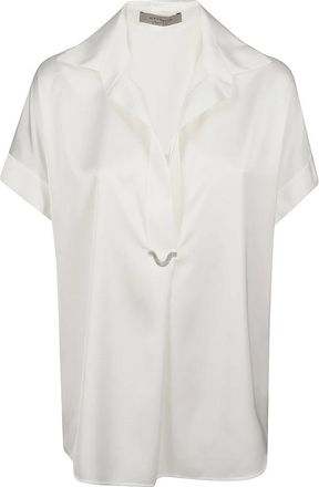 D.exterior Femme, Blouses et Chemises, Blanc, Taille: 36 FR Raso Fluido Blouse