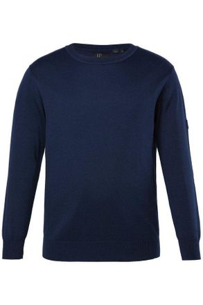 JP1880 Rundhalspullover Pullover leichter Feinstrick Badge