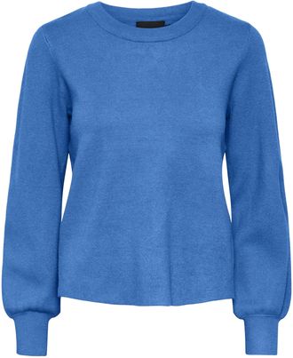 Pieces Damen Pcjenna Ls O-Neck Knit Noos Bc, French Blue, XS