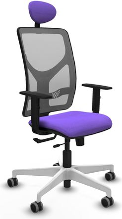 Piqueras y Crespo Verstellbarer Schreibtischstuhl mit 1D-Armen, h&ouml;henverstellbare Lendenwirbelst&uuml;tze und festes Kopfteil, ausgestattet mit Syncro/Traslack und Schneides