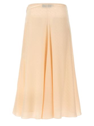 Fendi Womens Multicolor Silk Midi Skirt