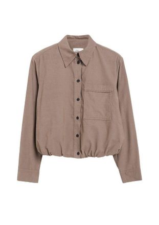 s.Oliver Langarmbluse Bluse Feincord-Bluse mit Ballon-Saum