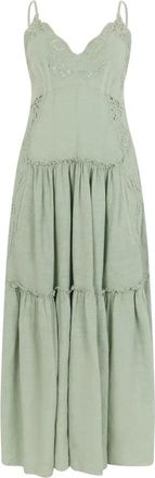 Alberta Ferretti Femme, Robes, Vert, Taille: 40 FR Robe longue &agrave; fines bretelles