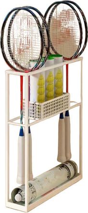 Generic Bodenstehender Badmintonschl&auml;ger-Aufbewahrungsst&auml;nder, Freistehender Eisen-Tennisschl&auml;gerhalter, Aufbewahrungskorb for Trainingsger&auml;te, for 4 Schl&auml;ger