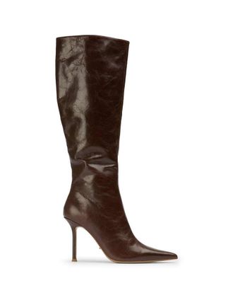 Tony Bianco Naxos bottes &agrave; talons hauts en cuir vintage chocolat-Marron