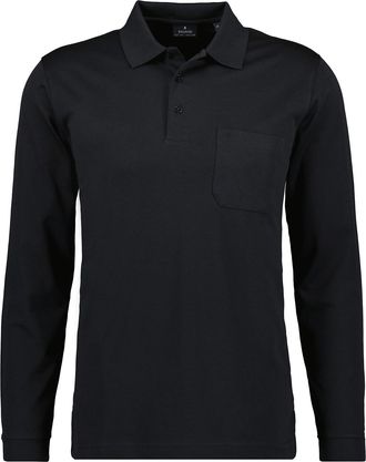 Ragman Herren Softknit-Polo mit Brusttasche, Langarm Schwarz-009, 8XL
