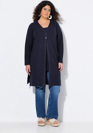 Ulla Popken Strickjacke Strickjacke V-Ausschnitt Langarm Biobaumwolle