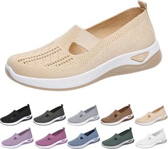 Generic Chaussures orthop&eacute;diques tiss&eacute;es respirantes &agrave; semelle souple pour femme - Chaussures de marche d&eacute;contract&eacute;es &agrave; enfiler - Soutien de la vo&ucirc;te plantair