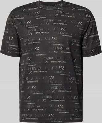 Emporio Armani T-Shirt mit Logo-Muster und Rundhalsausschnitt