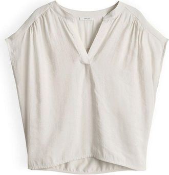 OPUS Kurzarmshirt Sawoko im Materialmix weich flie&szlig;ender Fall, glatter Griff, Casual