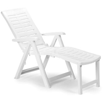 Dmora Dmora Faltbare Outdoor-Sonnenliege, Made in Italy, 60x108x109, wei&szlig;e Farbe