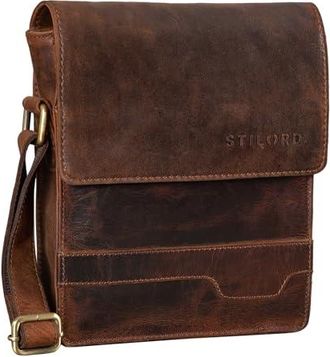 STILORD Sven Sac Bandouli&egrave;re Homme en Cuir Petit Cuir Sacoche Sac Messager Sac &agrave; Main Vintage DIN A5 Sac en Cuir v&eacute;ritable, Couleur:Kansas - Marron