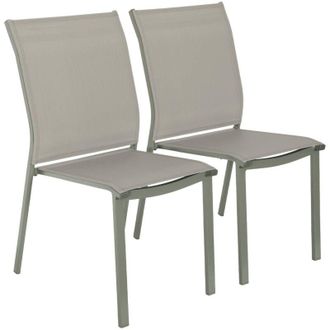 Sweeek 2er-Set stapelbare Gartenst&uuml;hle aus Aluminium und Textilene