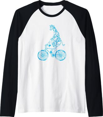 Seembo Giraffe Radfahren Fahrrad Lustig Biker Animal Biking Bike Raglan