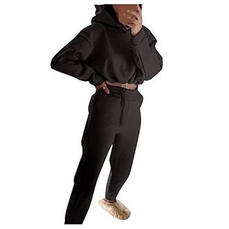 Generic Ensemble de v&ecirc;tements de d&eacute;tente pour femme - Surv&ecirc;tement dautomne 2026 2 pi&egrave;ces tendance - Solide - Haut de jogging - Tenue petite Co Ord pour femme 