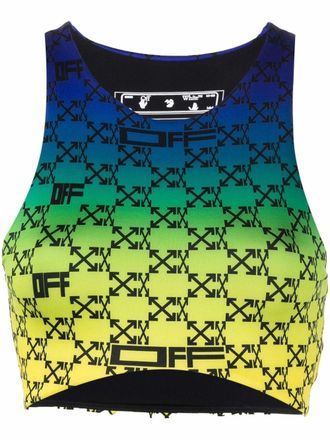 Off-white brassi&egrave;re de sport &agrave; imprim&eacute; monogramm&eacute; - Vert
