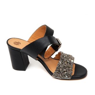Maliparmi Vintage Pailletten Perlen Sandalen Schuhe - - Shoes - Damen - Schwarzk - 36 EU