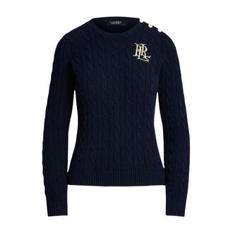 Ralph Lauren Geflochtener Pullover mit Rundhalsausschnitt - - Knitwear - Damen - Blau - L