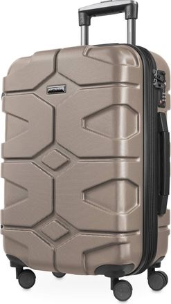 HAUPTSTADTKOFFER X-K&ouml;lln - Handgep&auml;ck, 55 x 40 x 23 cm, TSA, 4 Rollen, 50 Liter, Reisekoffer, Hartschalenkoffer, Rollkoffer, Gold matt