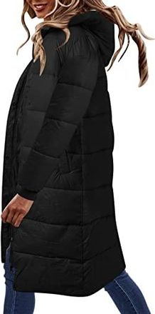 Generic Vestes pour femmes 2026 Doudoune &eacute;paisse Manteau dhiver &agrave; capuche, Noir, M