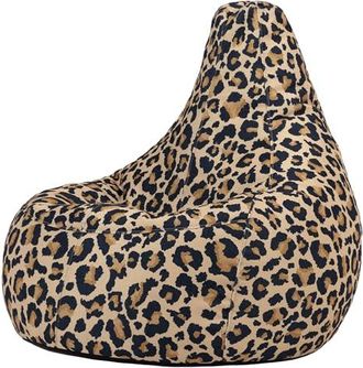 Icon Brand Dalton Leopard Sitzsack, Webstoff, Gaming Sitzsack Erwachsene mit F&uuml;llung, Bean Bag, Lounge Sessel, Lounge Stuhl, Garten, Schlafzimmer, Wohnzimmer, Wo