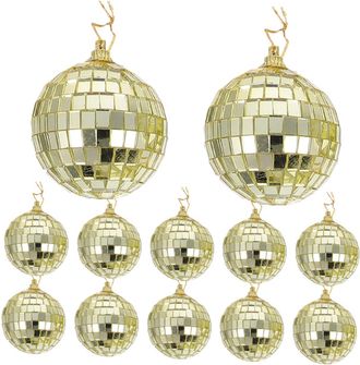 Artibetter 12 St&uuml;ck Weihnachtsbaum-Dekorationskugeln Abschlussball-Dekorationen Mini-Spiegel Weihnachtsdekorationen Weihnachtsbaum-Anh&auml;nger Spiegel Disco-Kugel S
