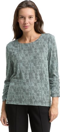 Tom Tailor Damen 1049517 T-Shirt, 39409-Irregular Moss Cosy Print, X-Large