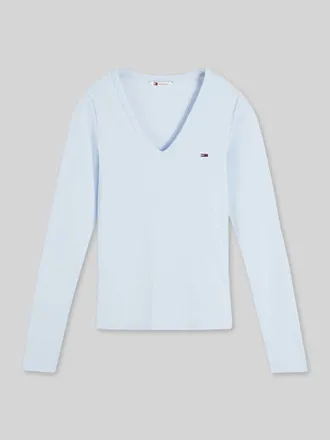 Tommy Jeans Slim Fit Langarmshirt mit Logo-Detail