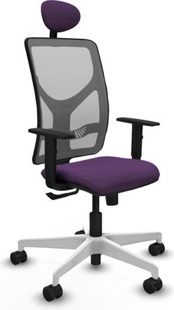 Piqueras y Crespo Sch&ouml;ner Schreibtischstuhl mit 1D-Armlehnen, h&ouml;henverstellbarer Lendenwirbelst&uuml;tze und festem Kopfteil, ausgestattet mit 3 Positionen und Schneidschaum